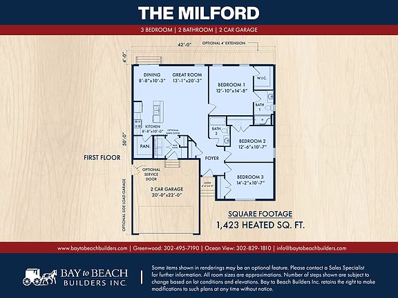 The Milford - Build On-Your-Lot Plan, Bay to Beach Builders - Build On ...