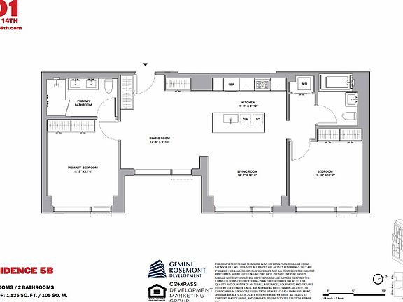 Residence 5B Plan, 101 West 14th, New York, NY 10011 | Zillow