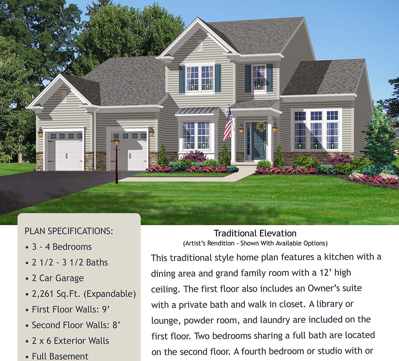 Faneuil Hall - Traditional Plan, Old Orchard at Stones Crossing, Easton ...